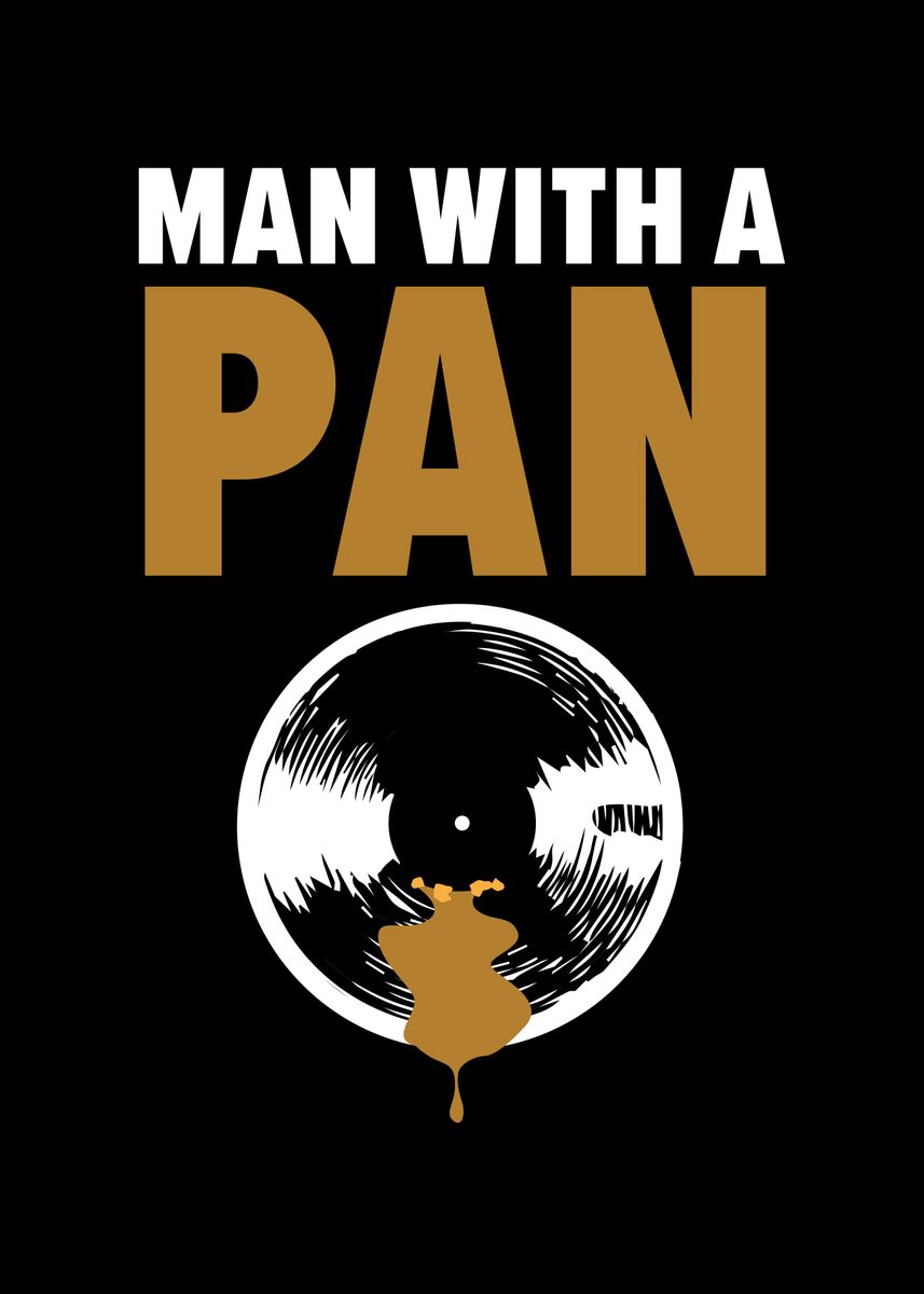 'Man With A Pan Gold' Poster, picture, metal print, paint by NAO | Displate