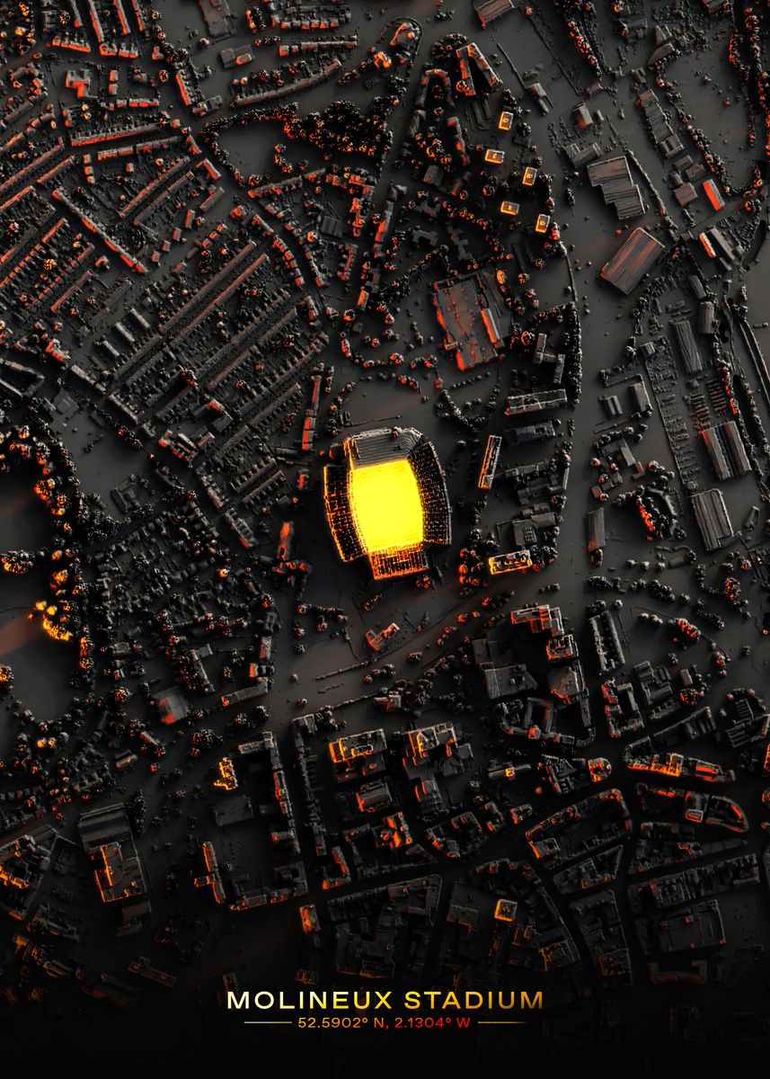 'Molineux Stadium' Poster, picture, metal print, paint by Raphael ...