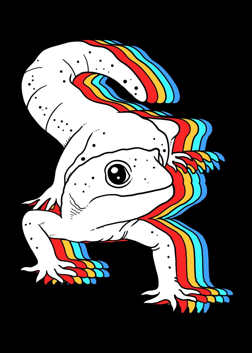 'Kawaii Lizard' Poster, picture, metal print, paint by FunnyGifts ...