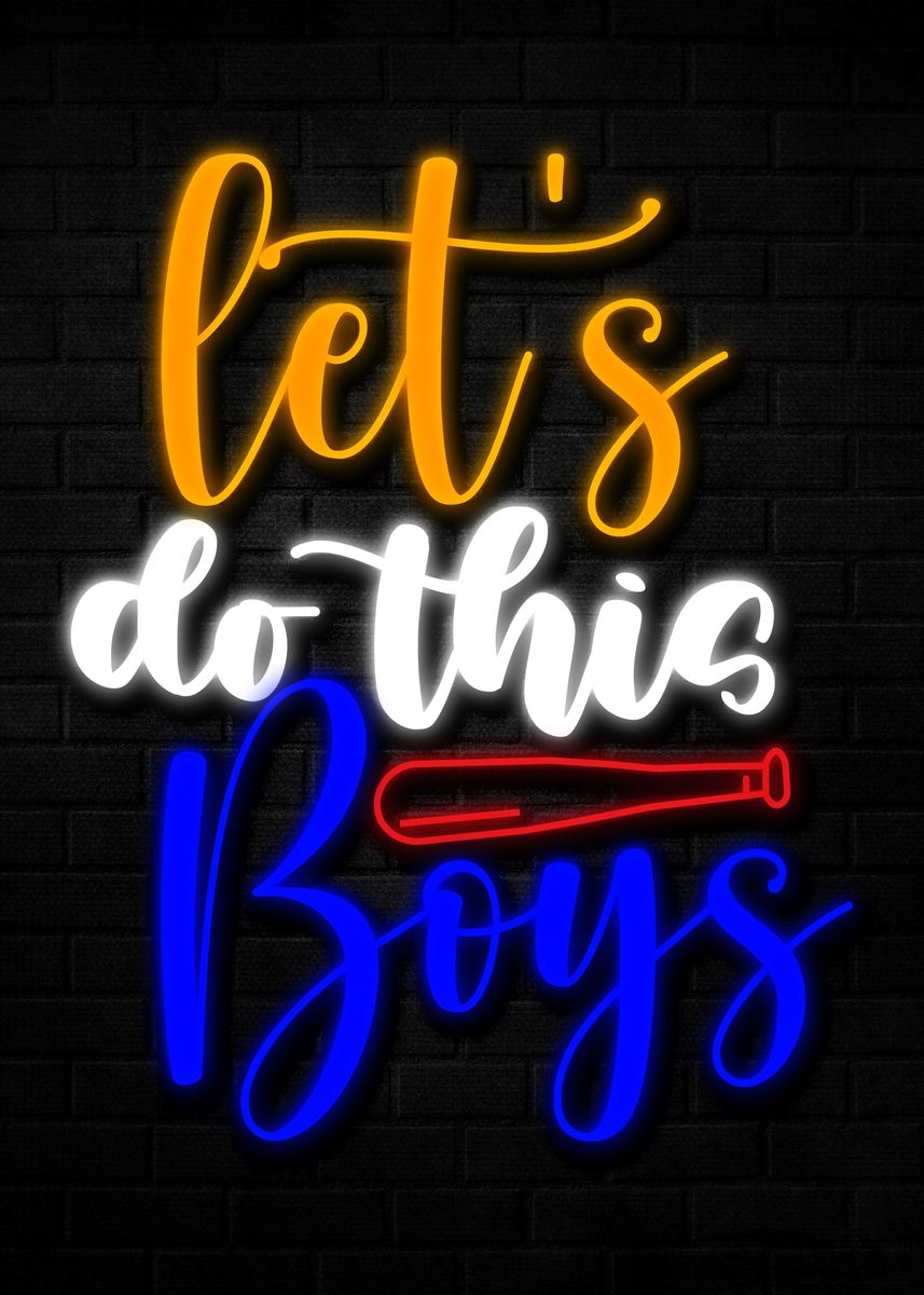 'Baseball Neon Led' Poster, picture, metal print, paint by RickyEKelly ...