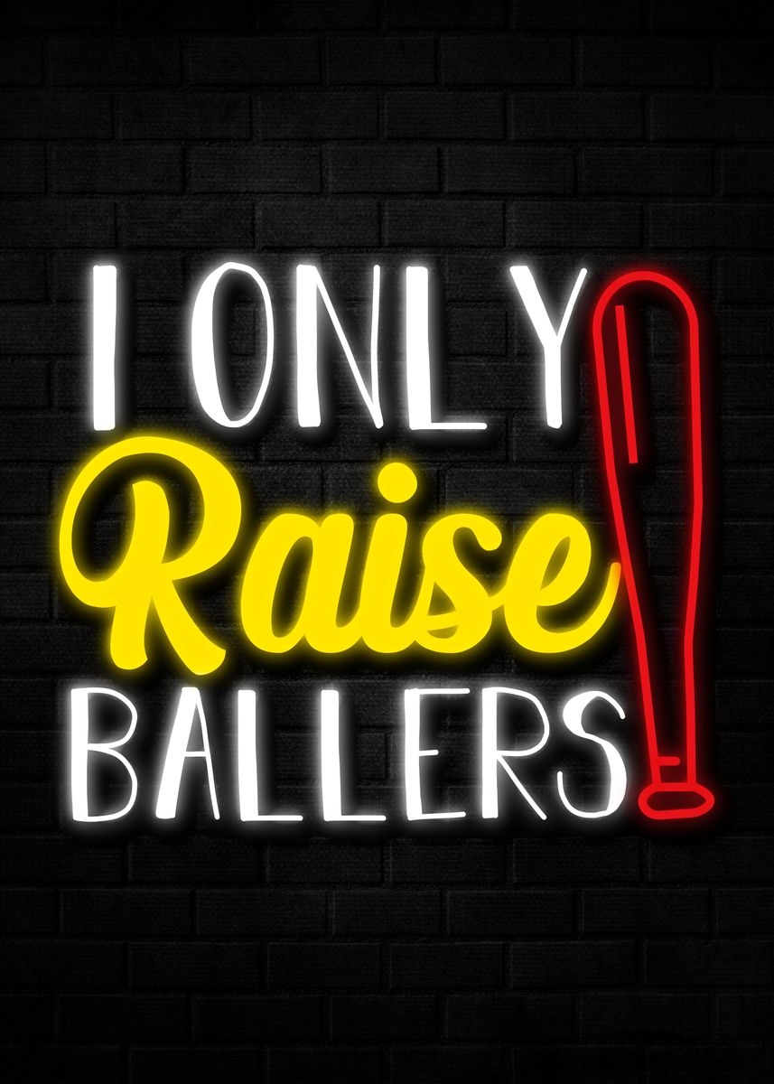 'Baseball Neon Led' Poster, picture, metal print, paint by RickyEKelly ...