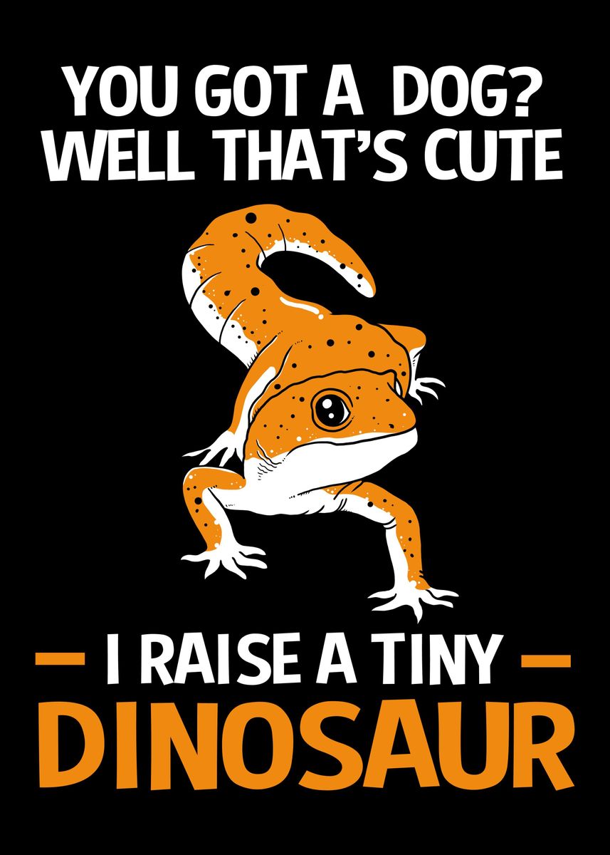 'Leopard Gecko Dinosaur' Poster, picture, metal print, paint by ...