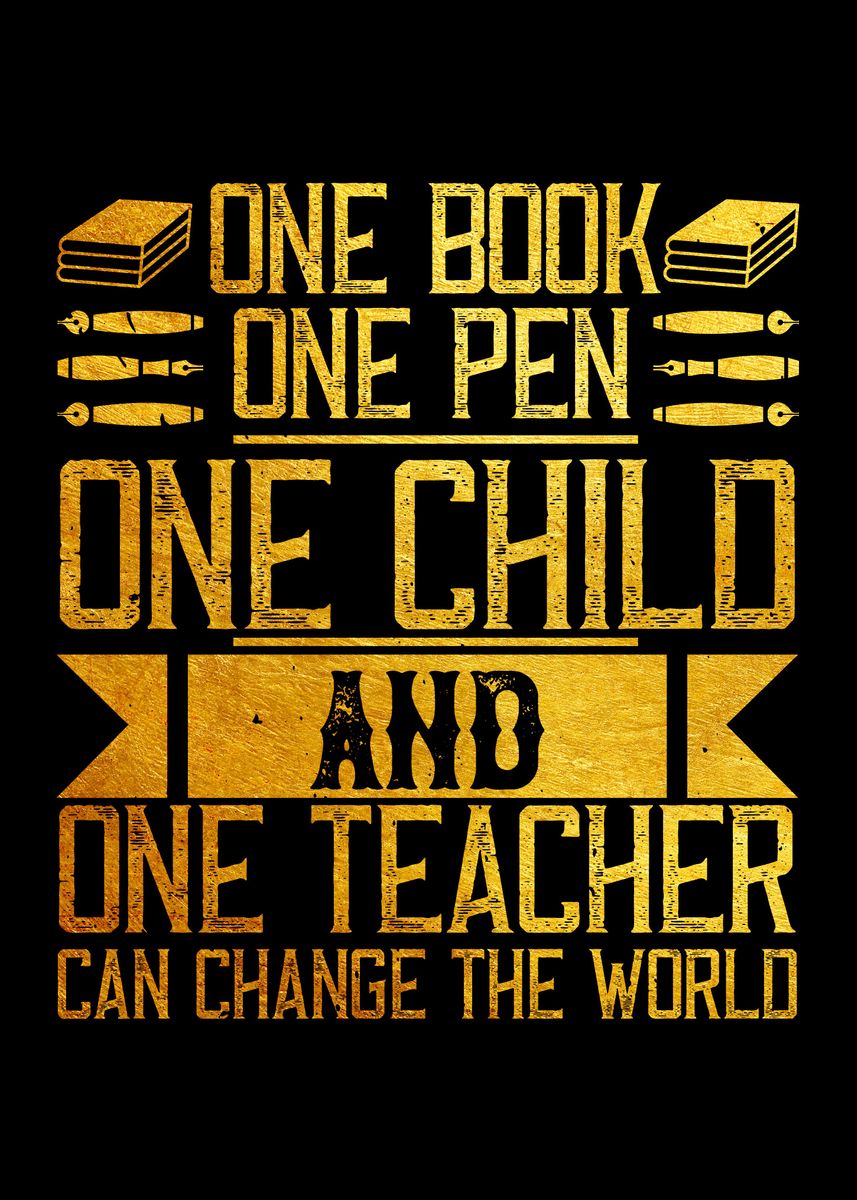 'One book one pen one ' Poster, picture, metal print, paint by Tony Lee ...