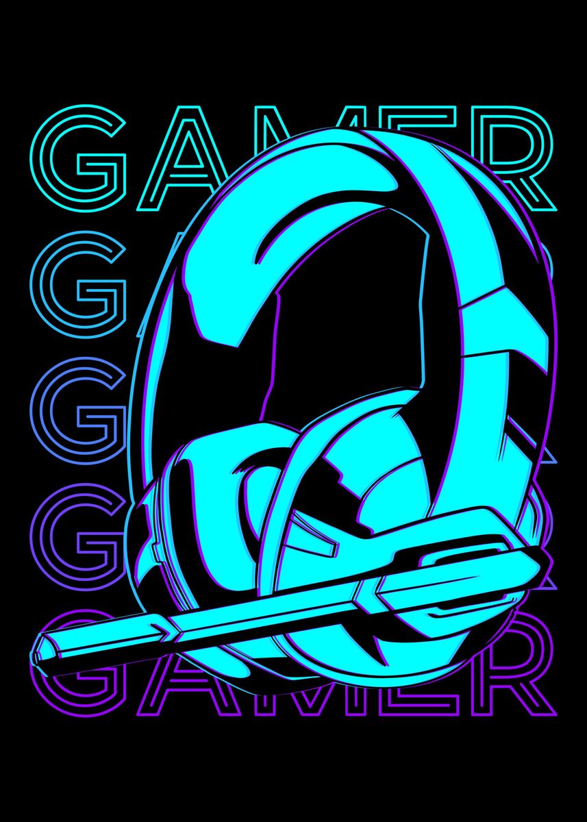 'Gamer Video Gaming Headset' Poster by AestheticAlex | Displate