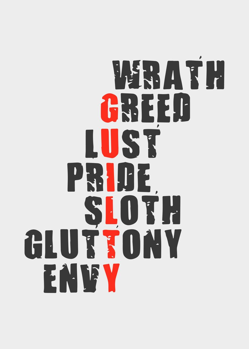 'Guilty' Poster, picture, metal print, paint by Design Droplet | Displate