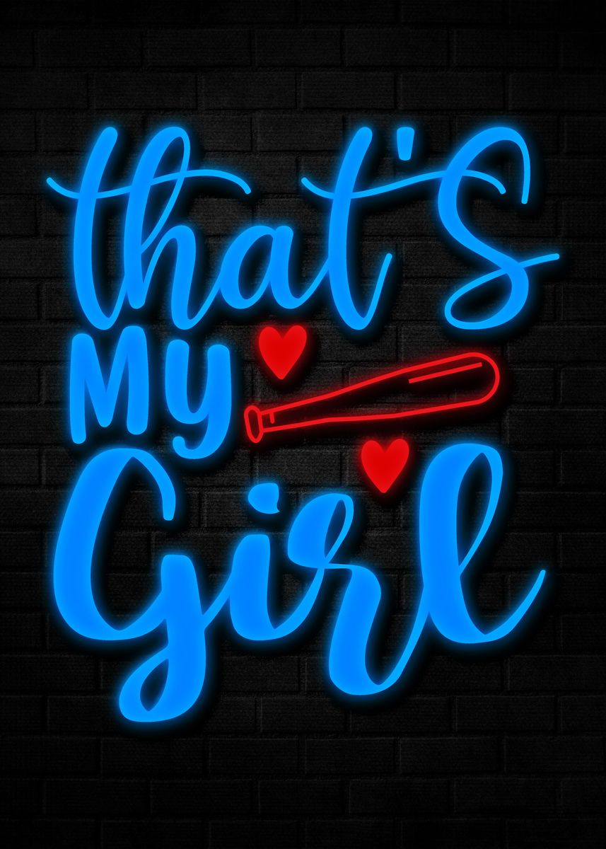 'Baseball Neon Led' Poster, picture, metal print, paint by RickyEKelly ...