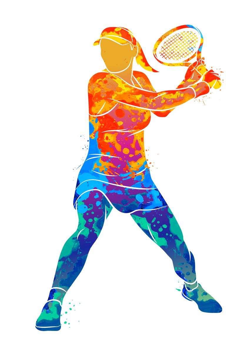 'Abstract tennis player' Poster, picture, metal print, paint by Nguyen ...