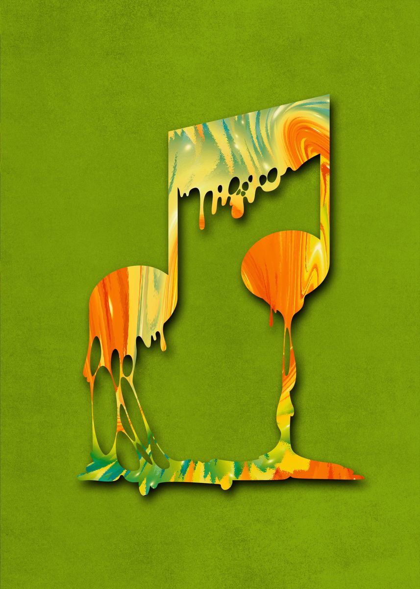 'Melting Music Note' Poster by kun bin | Displate