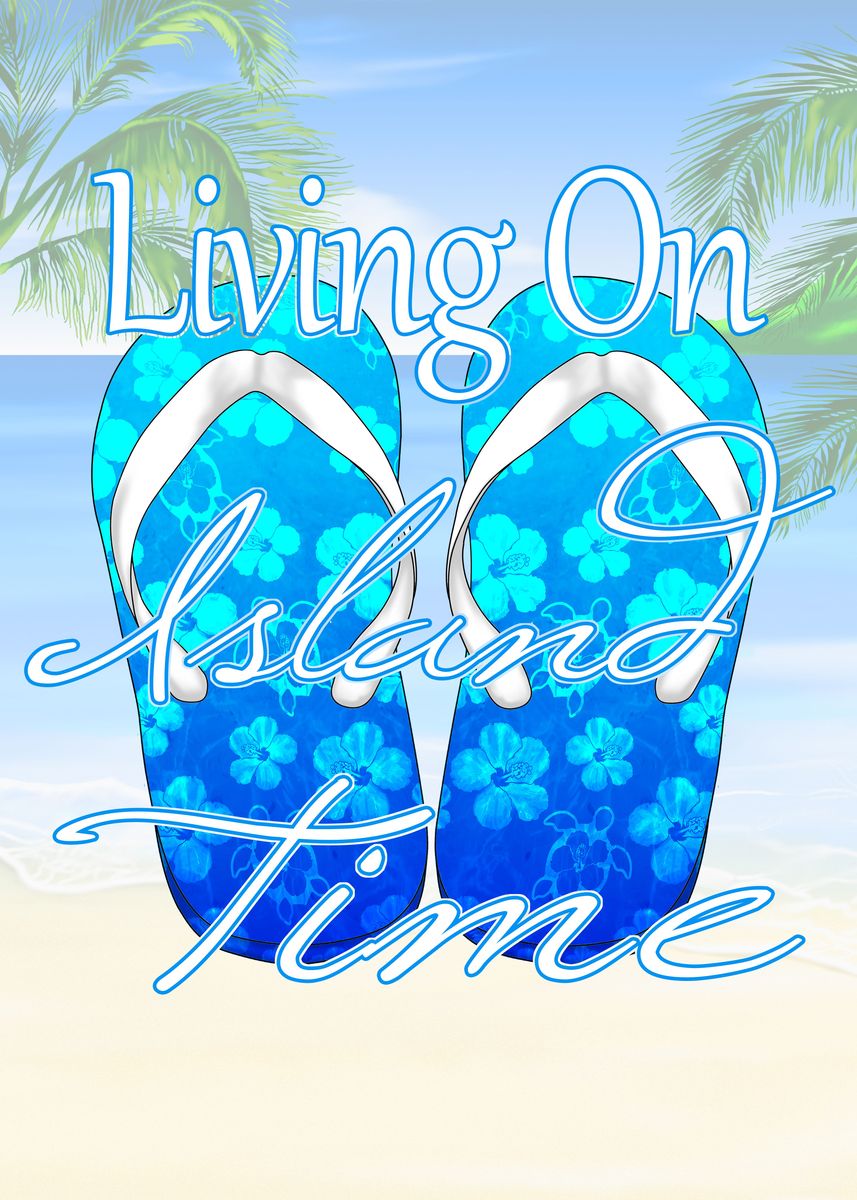 'Ocean Blue Island Time ' Poster, picture, metal print, paint by Chris ...