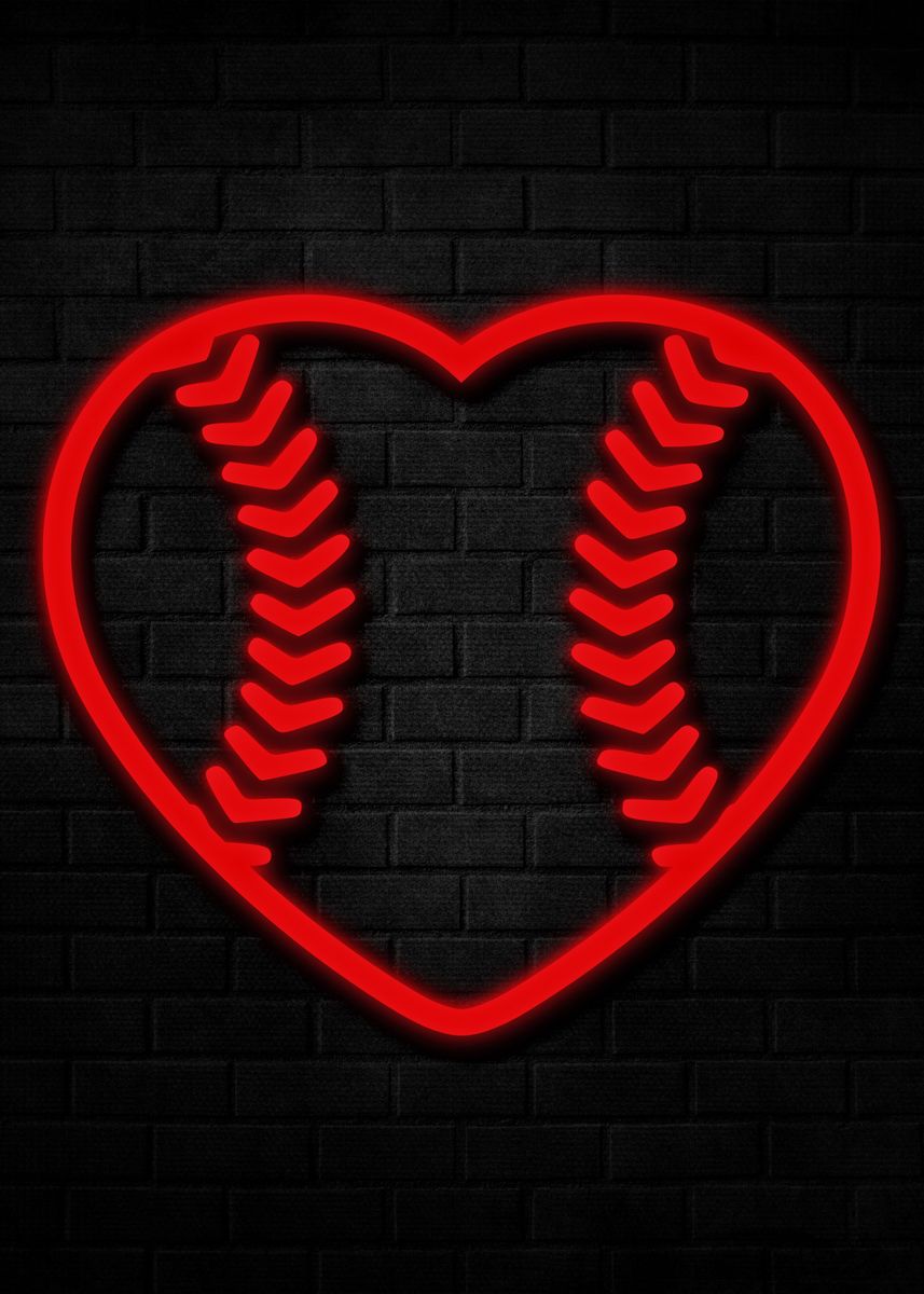 'Baseball Neon Led' Poster, picture, metal print, paint by RickyEKelly ...