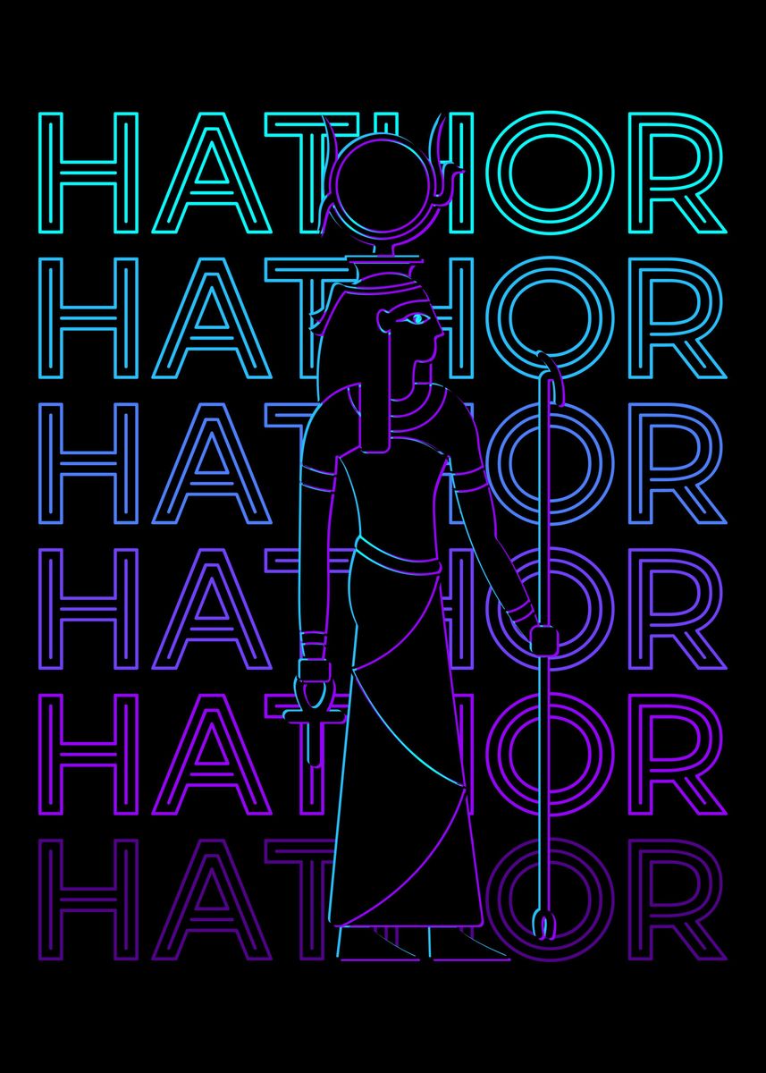 'Hathor Egyptian Goddess' Poster, picture, metal print, paint by ...
