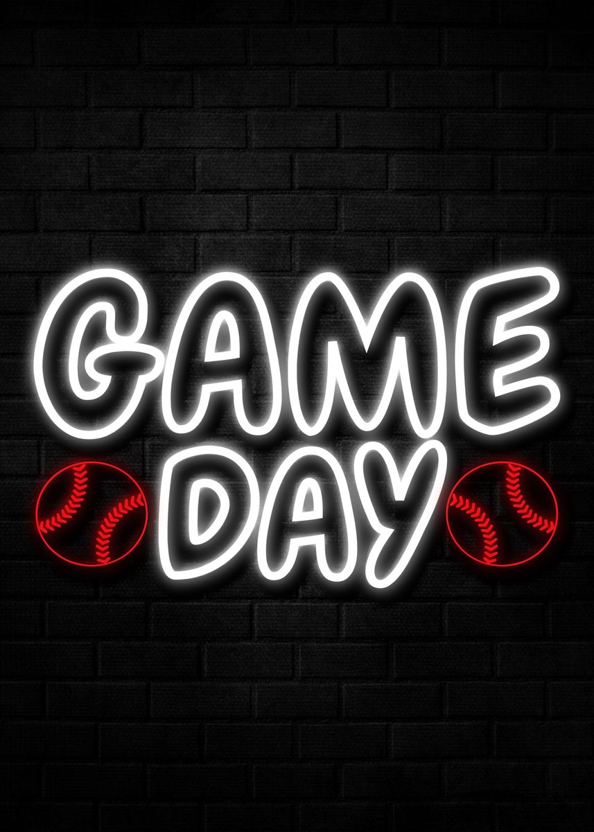 'Baseball Neon Led' Poster, picture, metal print, paint by RickyEKelly ...