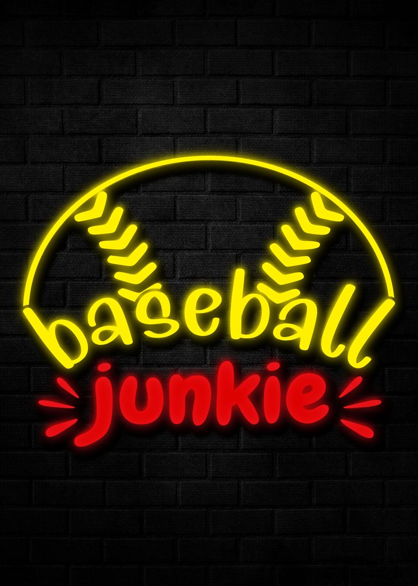 'Baseball Neon Led' Poster, picture, metal print, paint by RickyEKelly ...