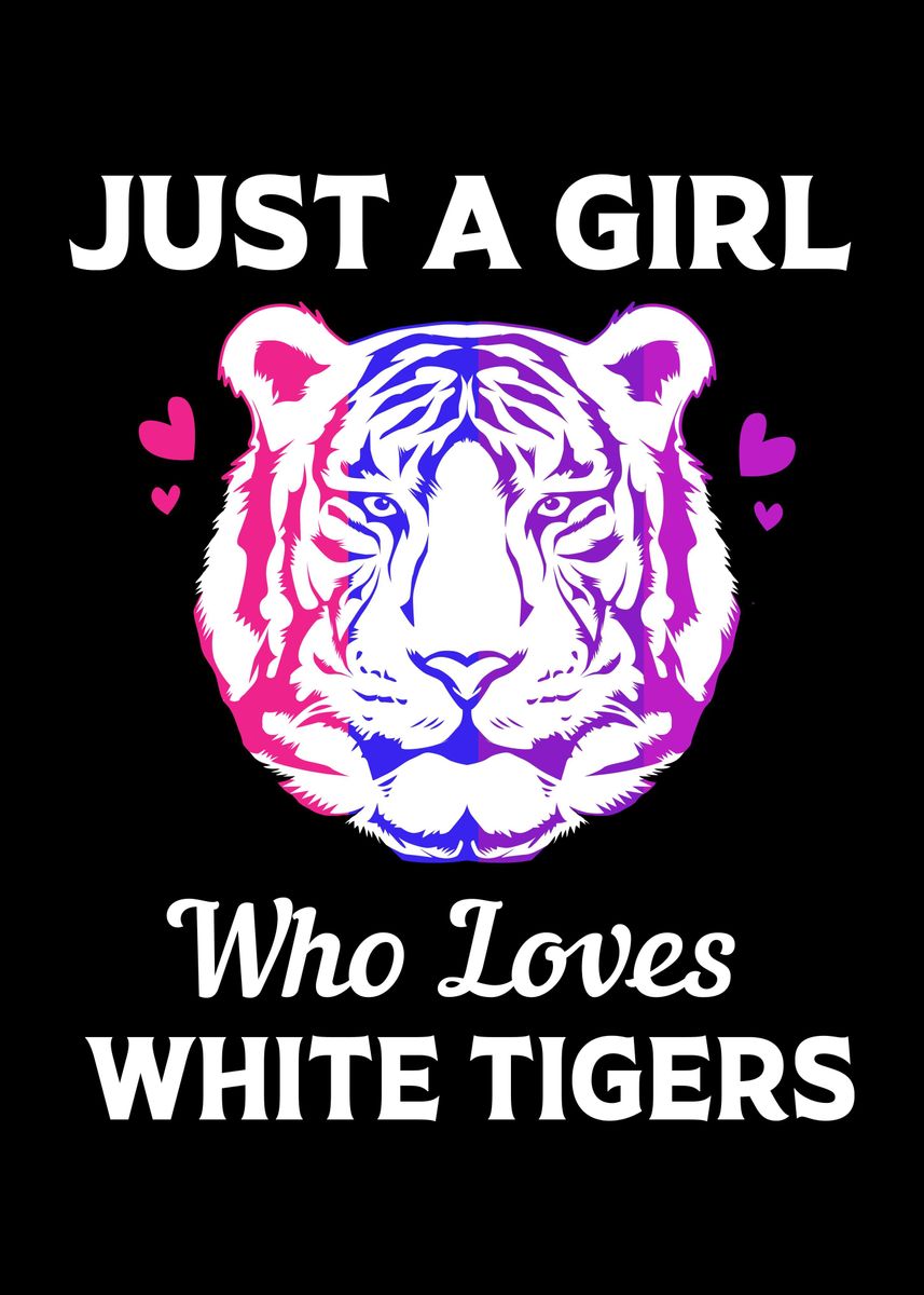 'White Tiger Girl' Poster, picture, metal print, paint by FunnyGifts ...