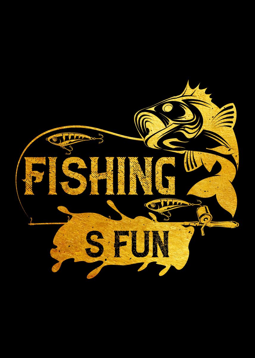 'Fishing is fun' Poster by Yates Madeline | Displate