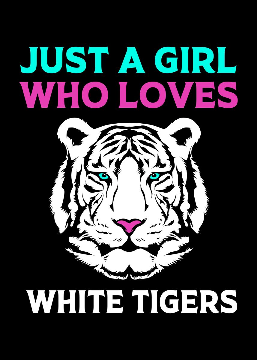 'White Tiger Lover' Poster, picture, metal print, paint by FunnyGifts | Displate