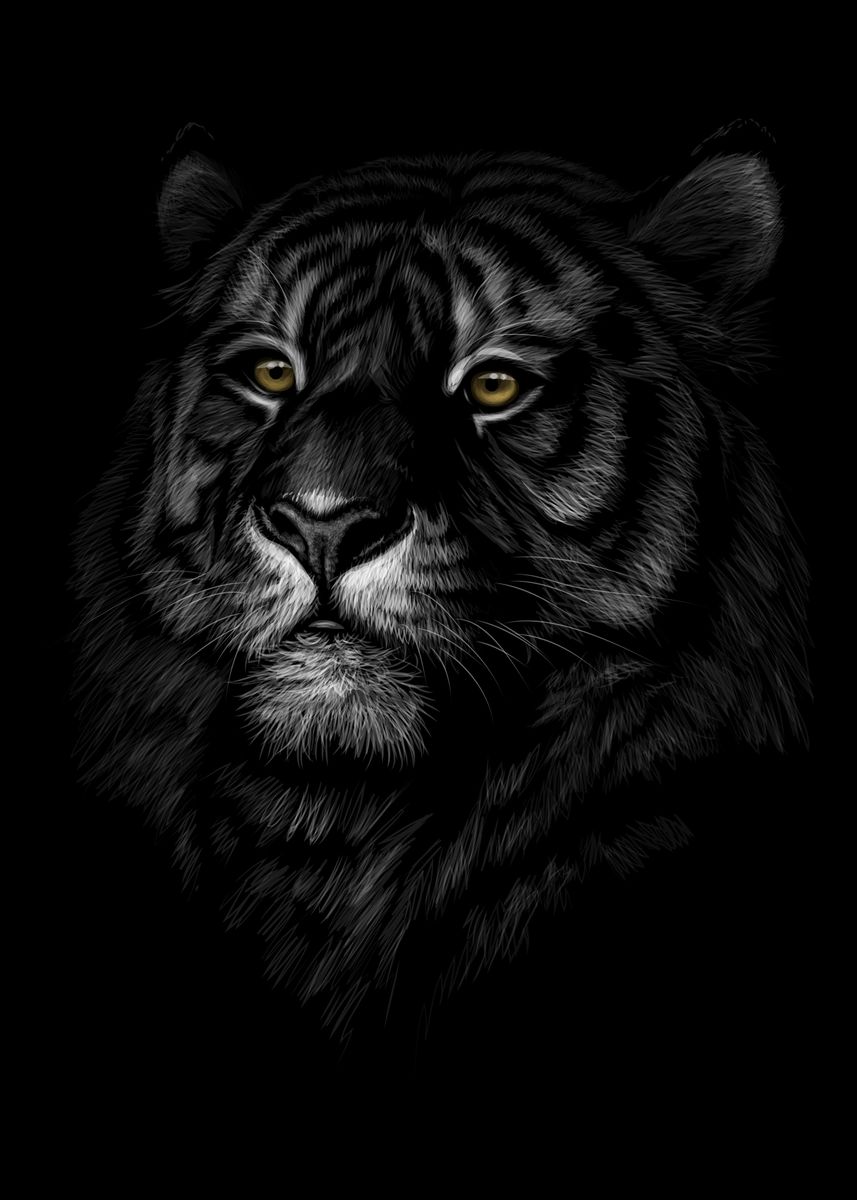 'Portrait of a tiger' Poster, picture, metal print, paint by Nguyen Duc ...