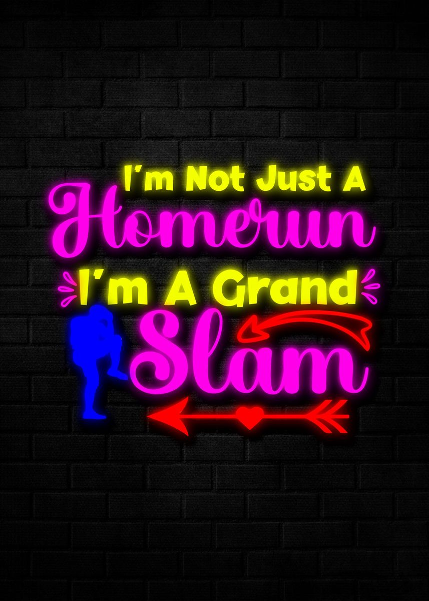 'Baseball Neon Led' Poster, picture, metal print, paint by RickyEKelly ...