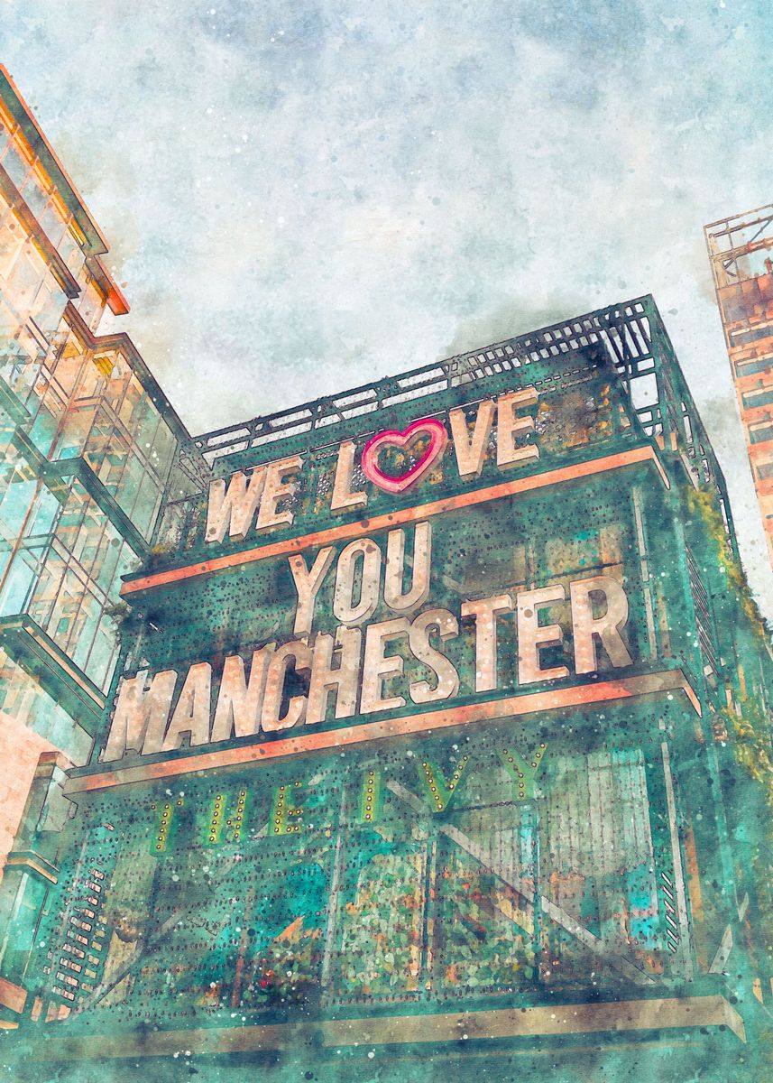 'The Manchester' Poster, picture, metal print, paint by Bulls World ...
