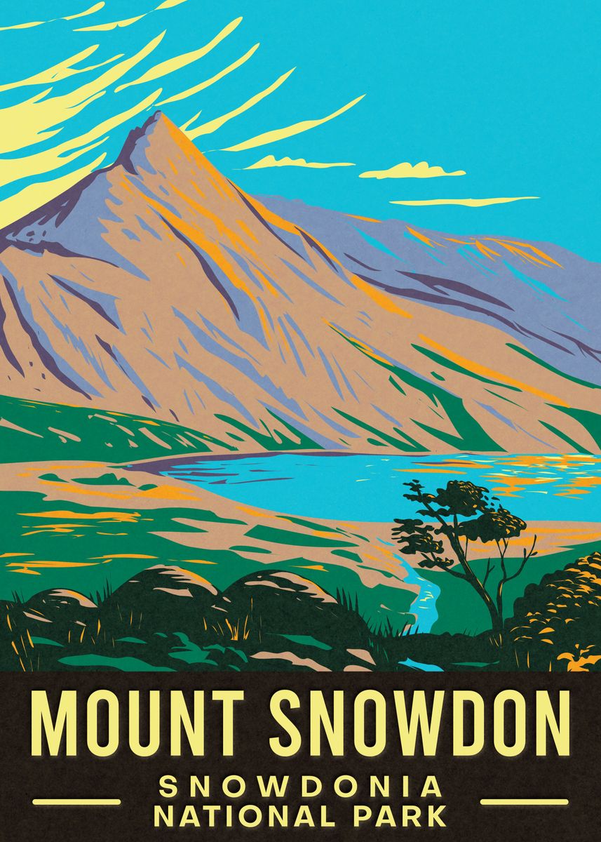'Mount Snowdon' Poster, picture, metal print, paint by Jordan Holmes ...