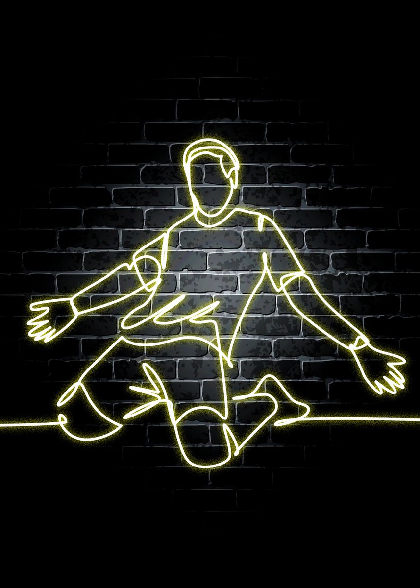 'Football Neon Sport' Poster, picture, metal print, paint by EPL Retro ...