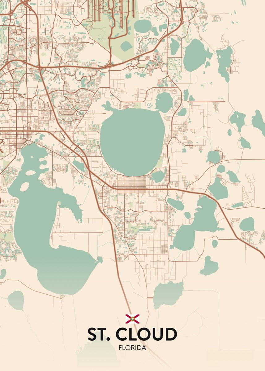 'St Cloud FL' Poster, picture, metal print, paint by IMR Designs | Displate