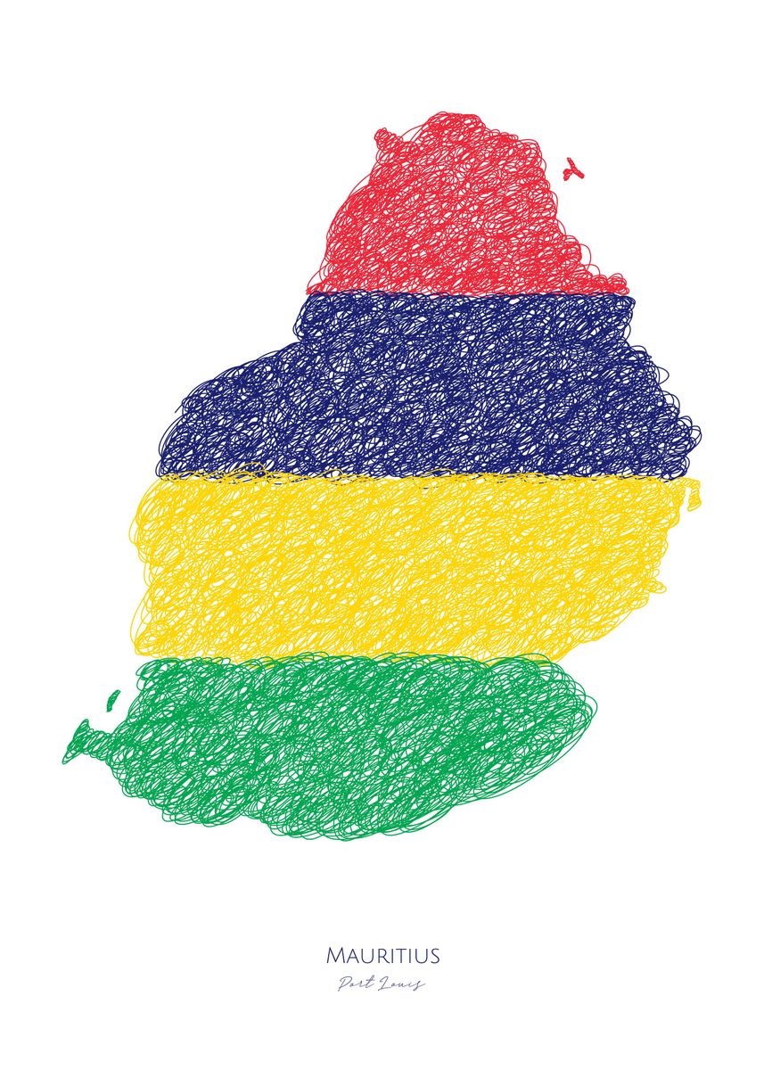 'MAURITIUS PORT LOUIS FLAG' Poster by erwin saputra art | Displate