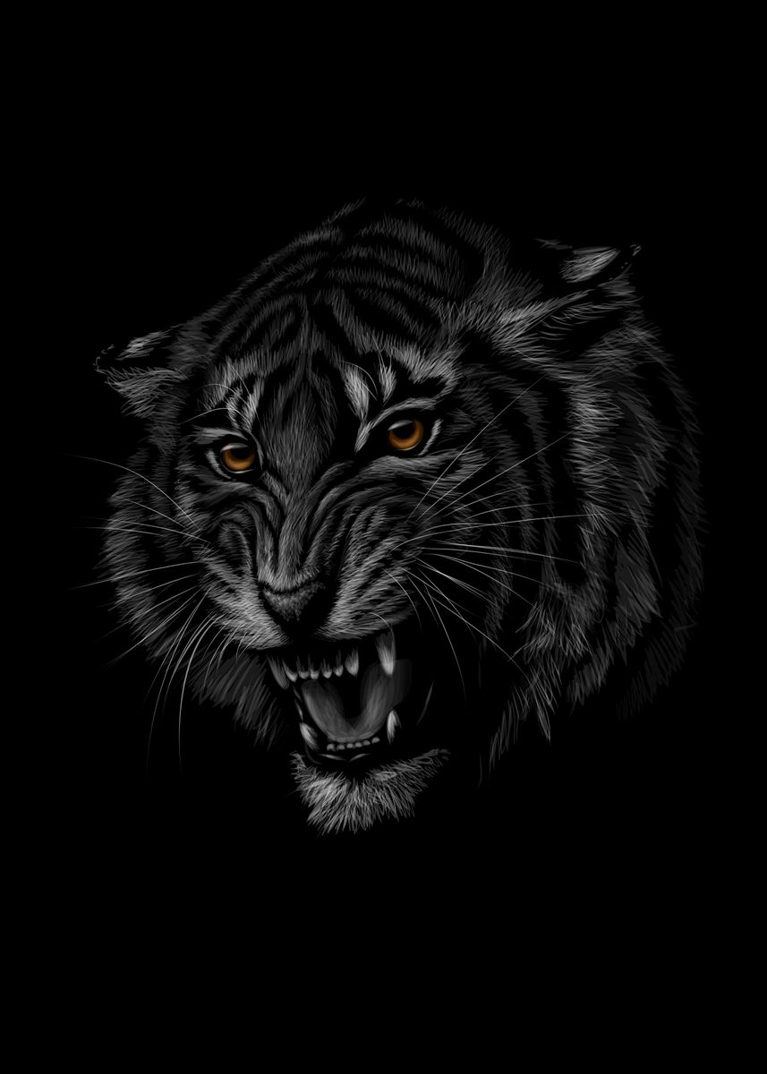 'Portrait of a tiger' Poster, picture, metal print, paint by Nguyen Duc ...