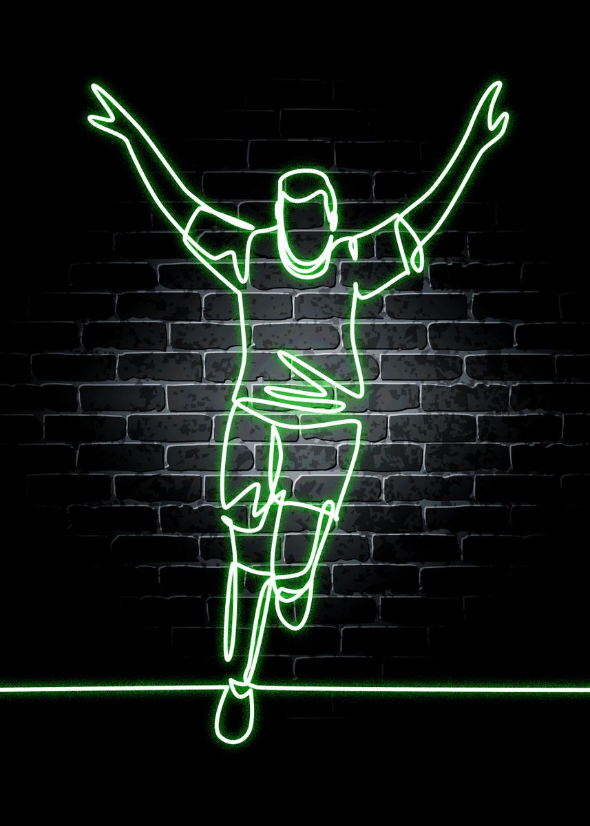 'Football Neon Sport' Poster, picture, metal print, paint by EPL Retro ...