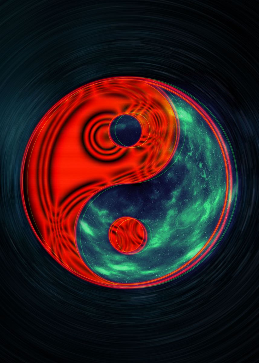 'YIn Yang' Poster, picture, metal print, paint by Ishan Mishra | Displate