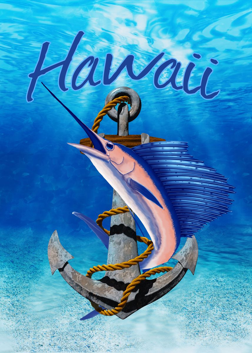 'Hawaii Deep Sea Fishing' Poster, picture, metal print, paint by Chris ...