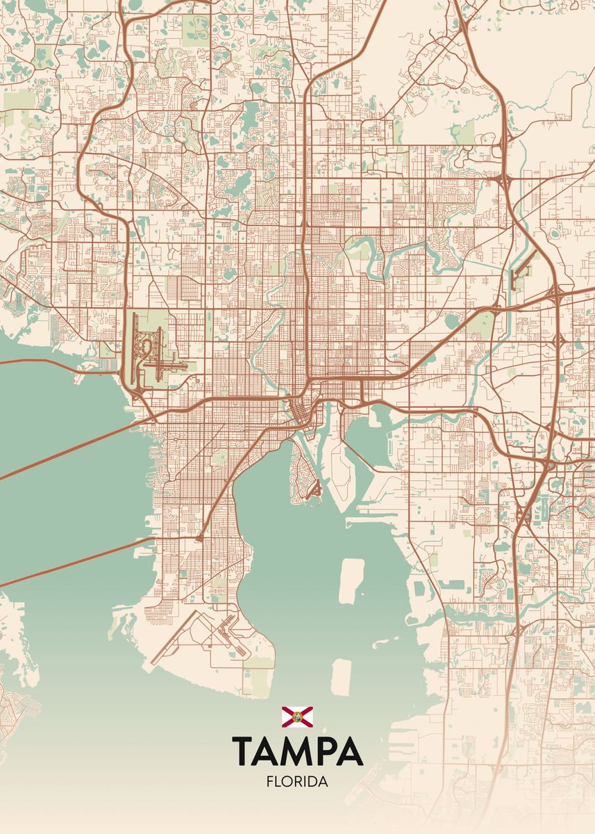 'Tampa FL' Poster, picture, metal print, paint by IMR Designs | Displate