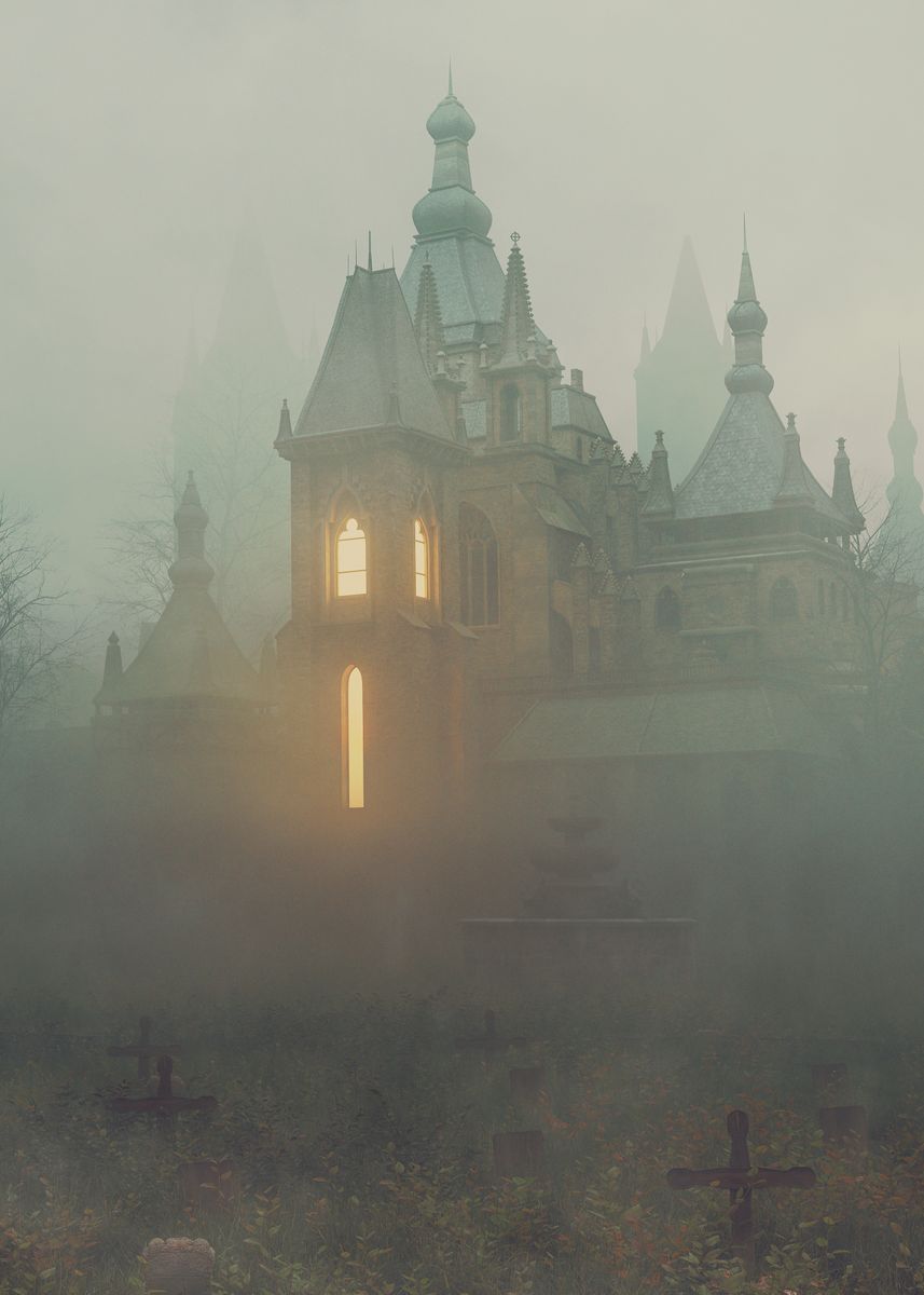 'Churchyard' Poster, picture, metal print, paint by devektiv | Displate