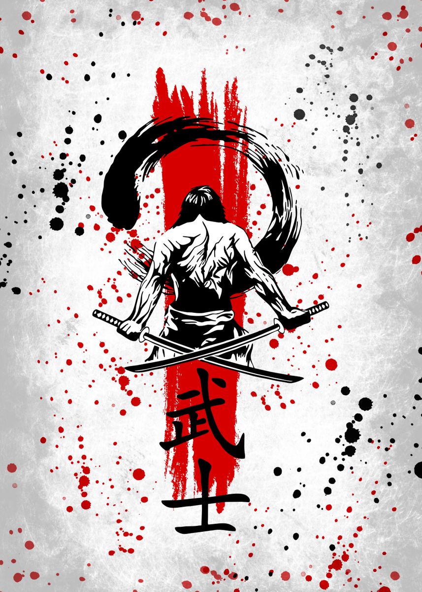 'Japanese Samurai' Poster, picture, metal print, paint by Faissal ...