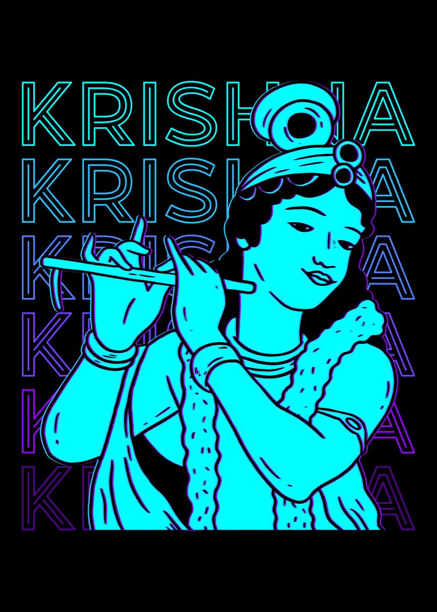 'Krishna Hindu God' Poster, picture, metal print, paint by ...