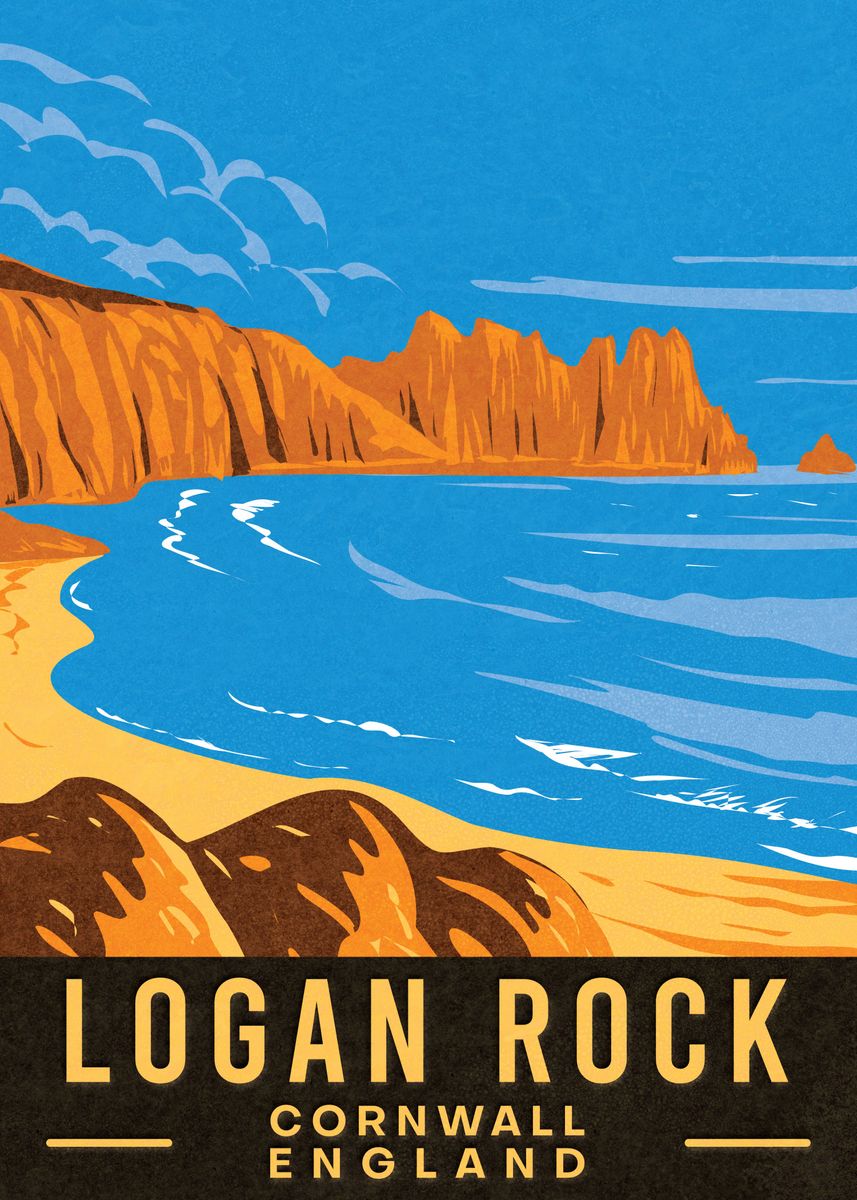 'Logan Rock' Poster, picture, metal print, paint by Jordan Holmes ...