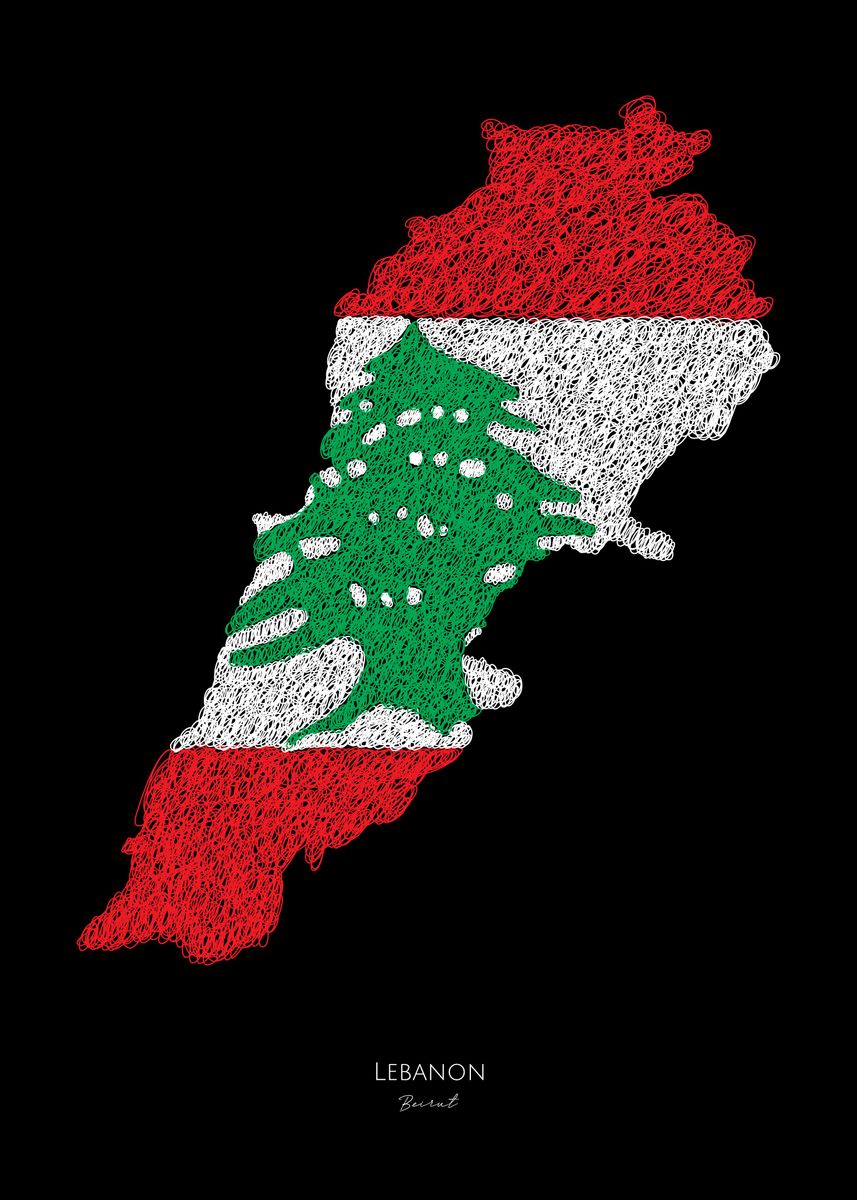 'LEBANON BEIRUT SCRIBBLE' Poster by erwin saputra art | Displate