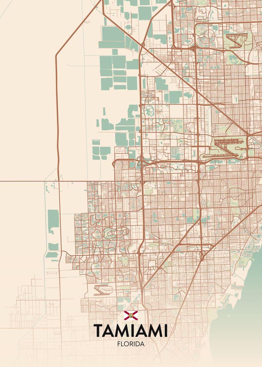 'Tamiami FL' Poster, picture, metal print, paint by IMR Designs | Displate