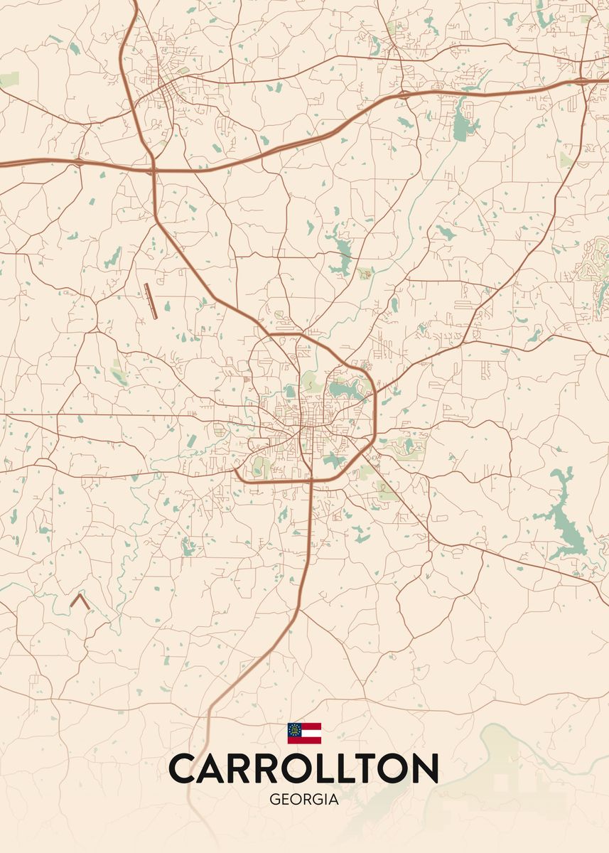 'Carrollton GA' Poster, picture, metal print, paint by IMR Designs ...