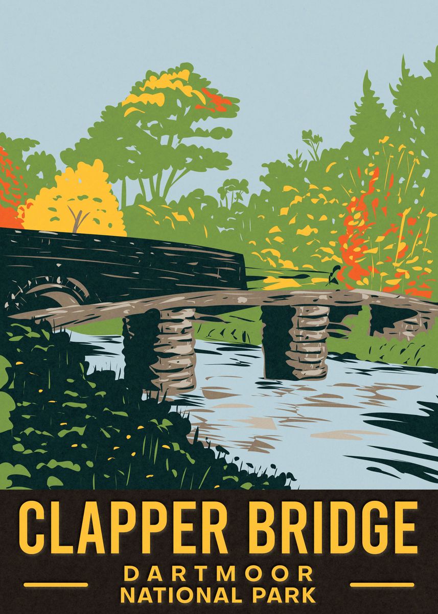 'Clapper Bridge' Poster, picture, metal print, paint by Jordan Holmes ...