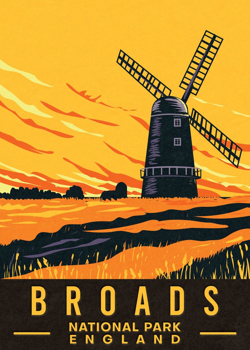 'Broads National Park' Poster, picture, metal print, paint by Jordan ...