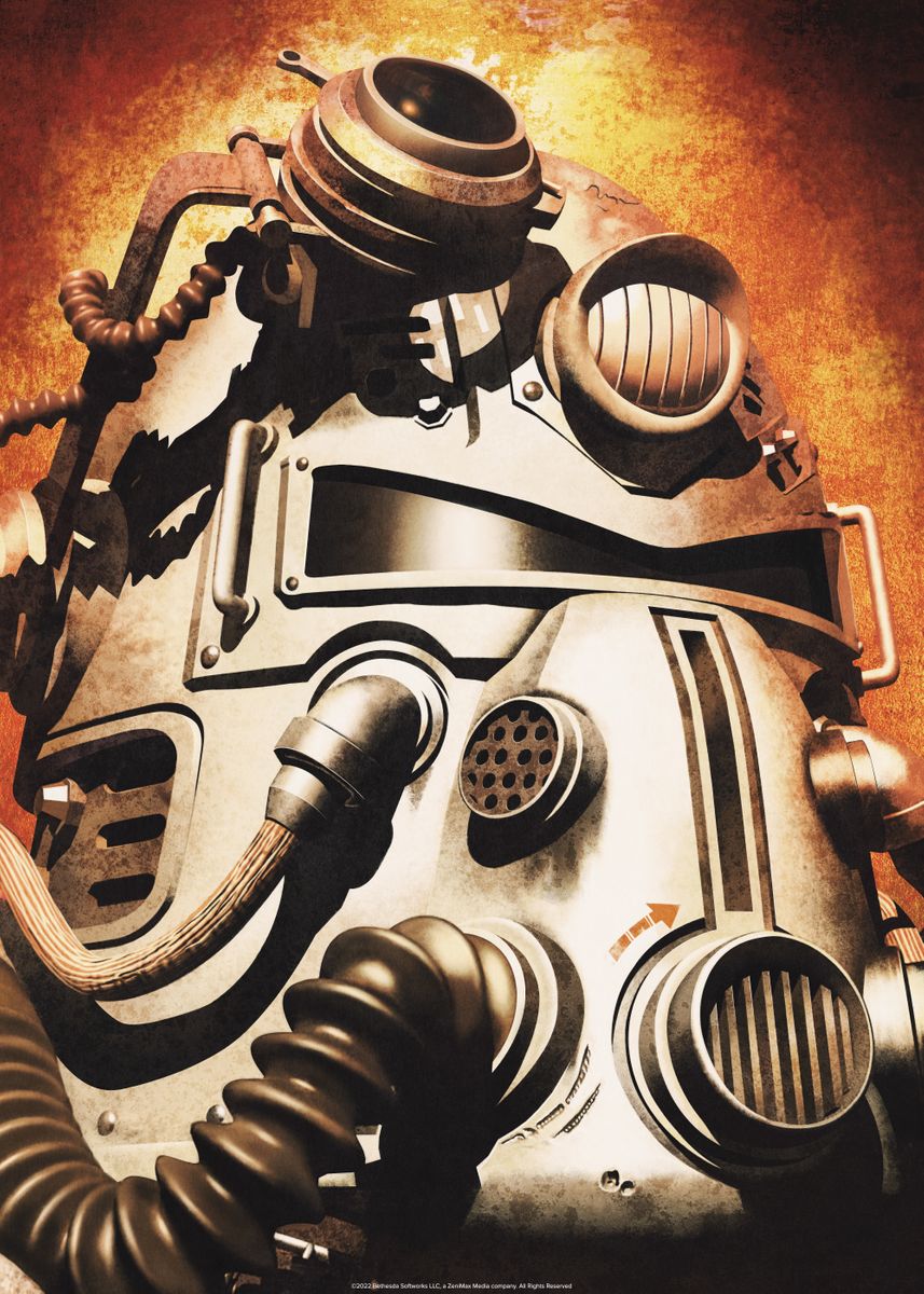'Fallout Helmet' Poster, picture, metal print, paint by Fallout | Displate