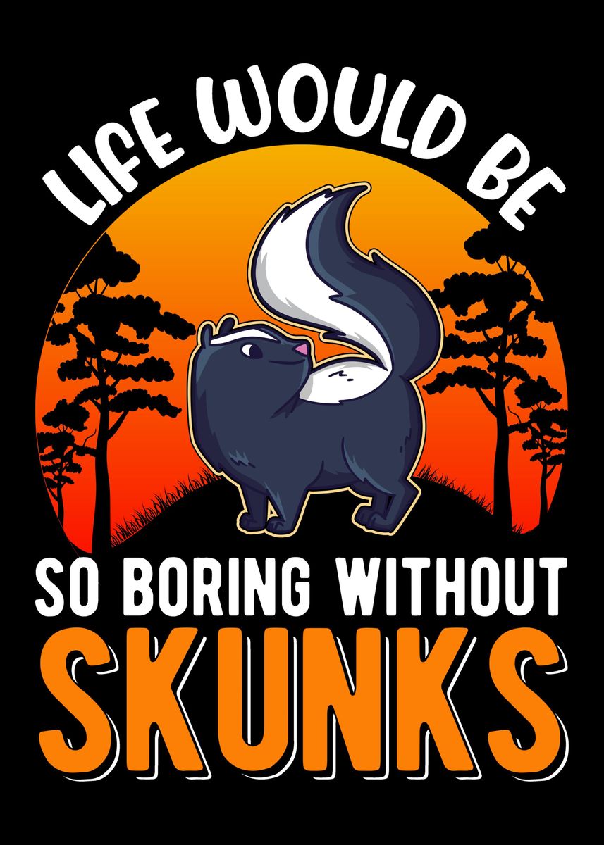 'Skunk Lover' Poster, picture, metal print, paint by FavoritePlates ...