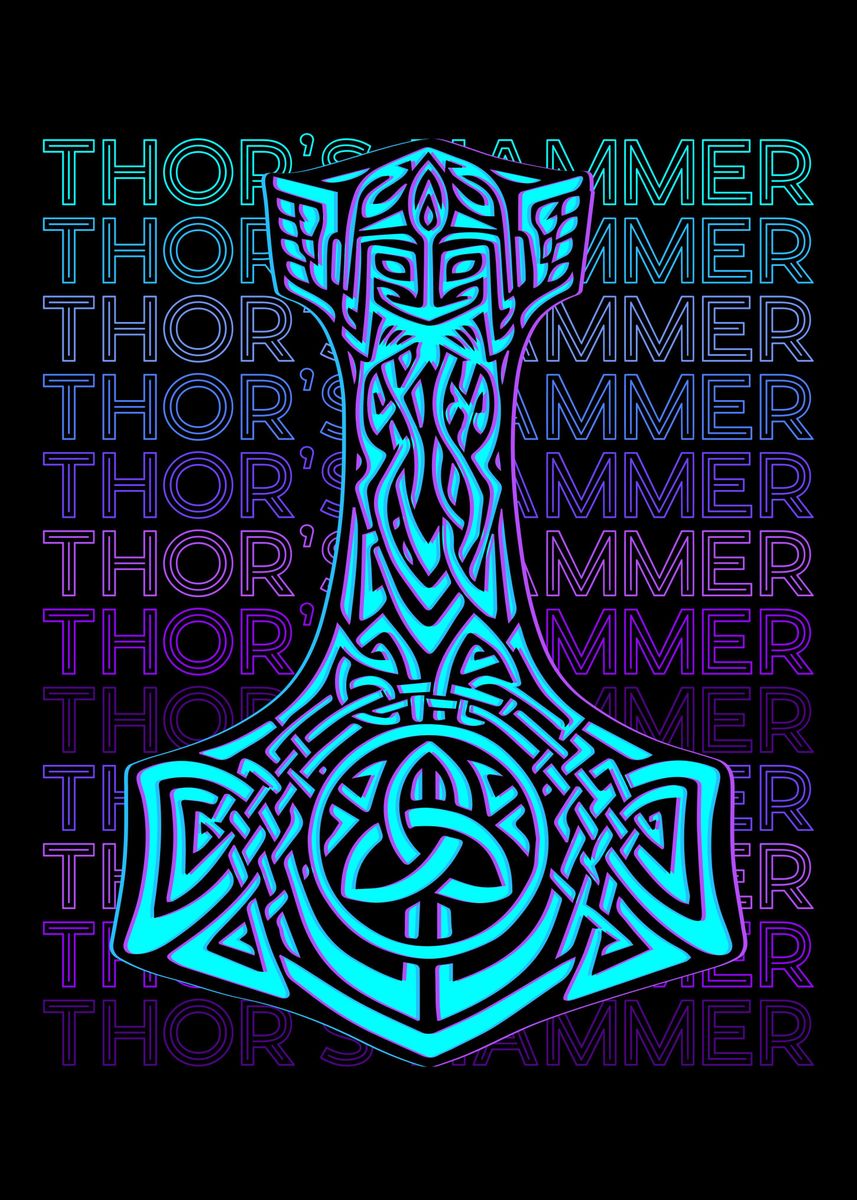 'Thor Hammer Mjolnir' Poster by AestheticAlex | Displate