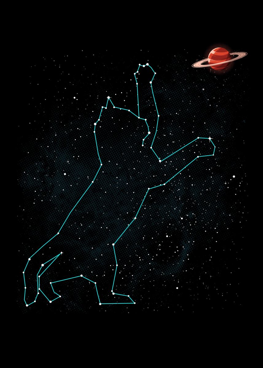 'Cat constellation' Poster, picture, metal print, paint by Olivier ...