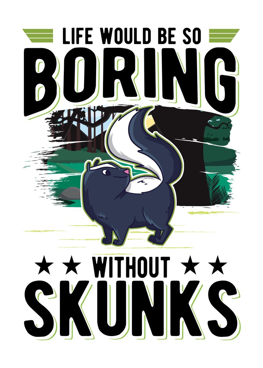 'Skunk Lover' Poster, picture, metal print, paint by FavoritePlates ...