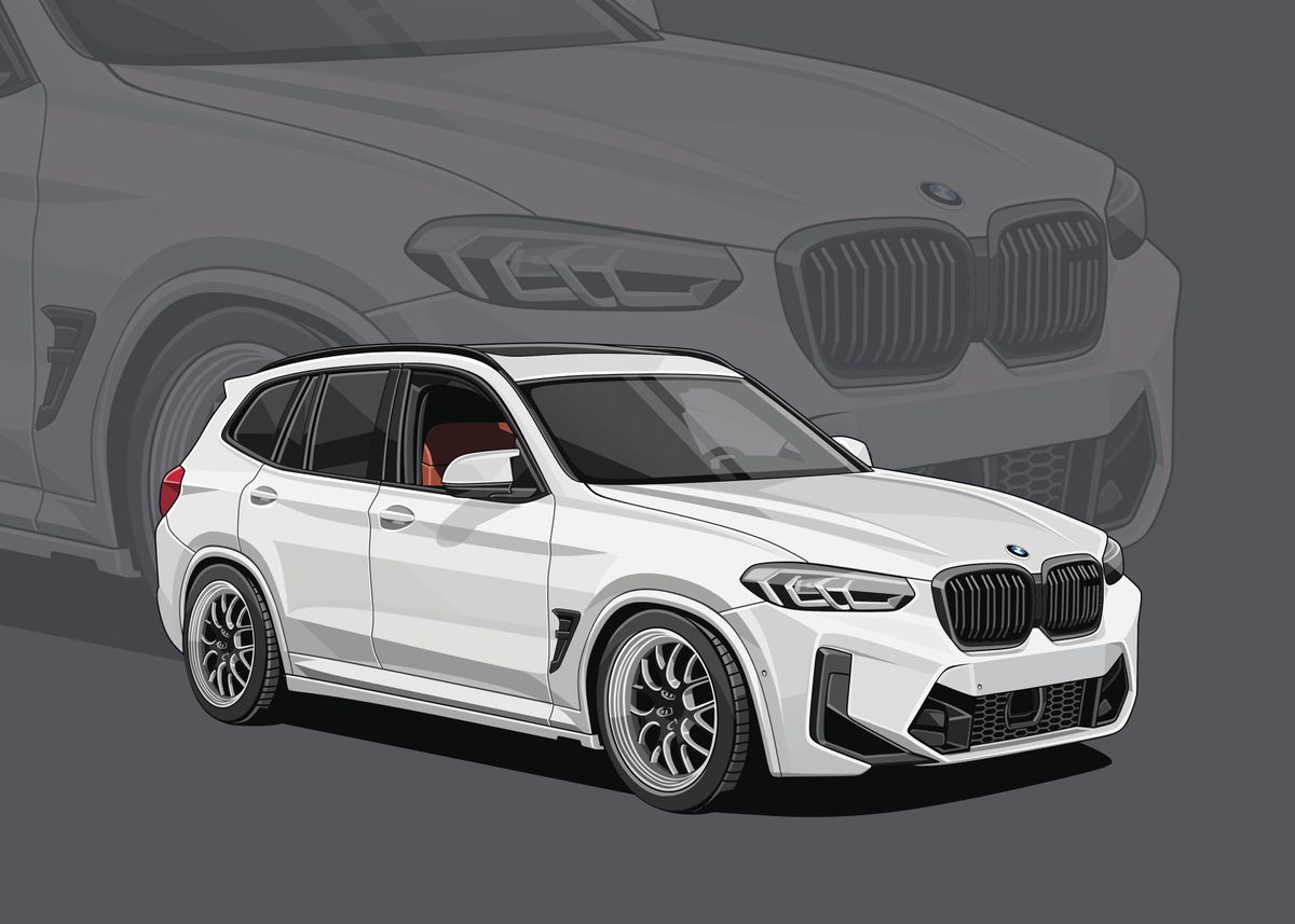 'bmw x3 white' Poster by capture art | Displate