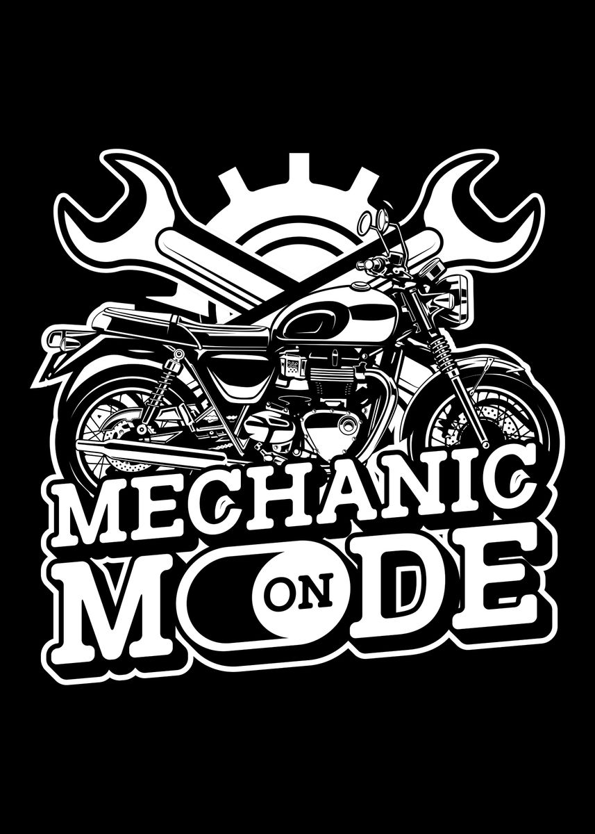 'Motorcycle Mechanic Biker' Poster, picture, metal print, paint by ...