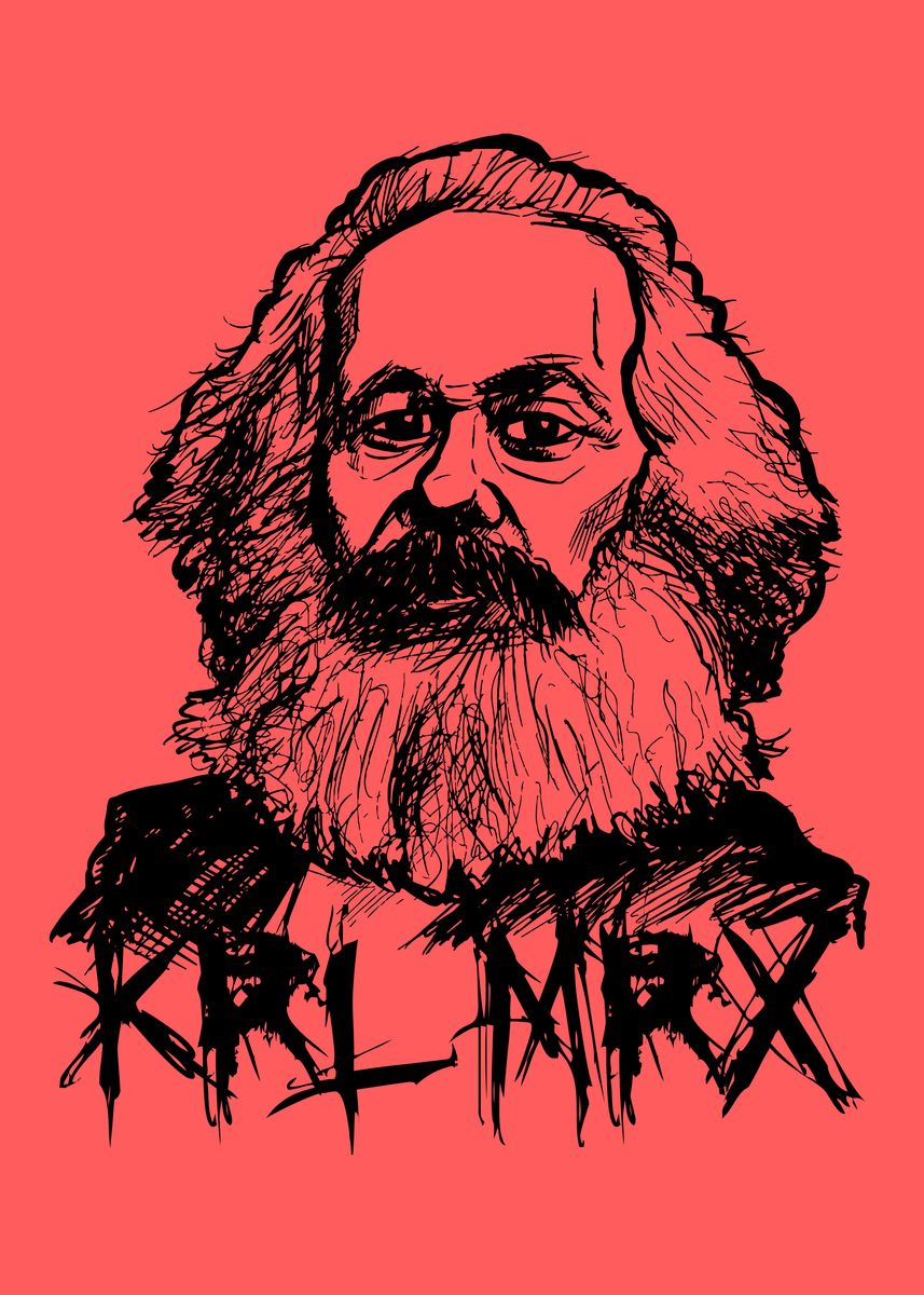'Karl Marx Abstract Drawing' Poster, picture, metal print, paint by ...
