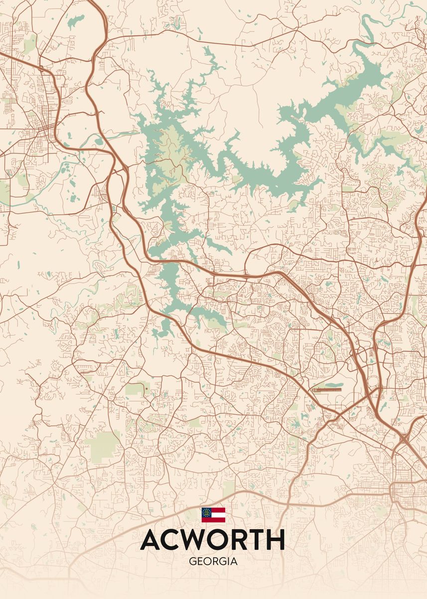 'Acworth GA' Poster, picture, metal print, paint by IMR Designs | Displate